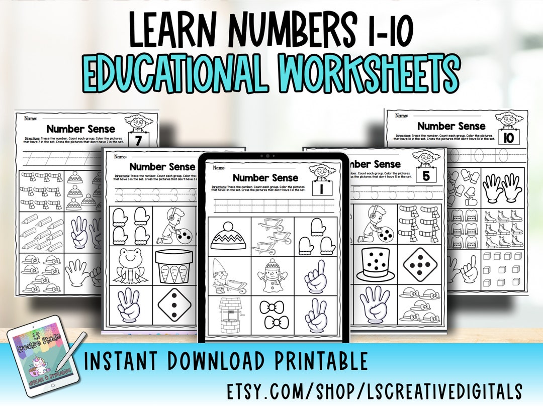 Numbers 1-10 Worksheets | Printable | Preschool Kindergarten Math ...