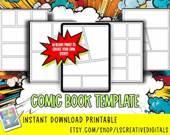 Printable Comic Book Pages - Etsy