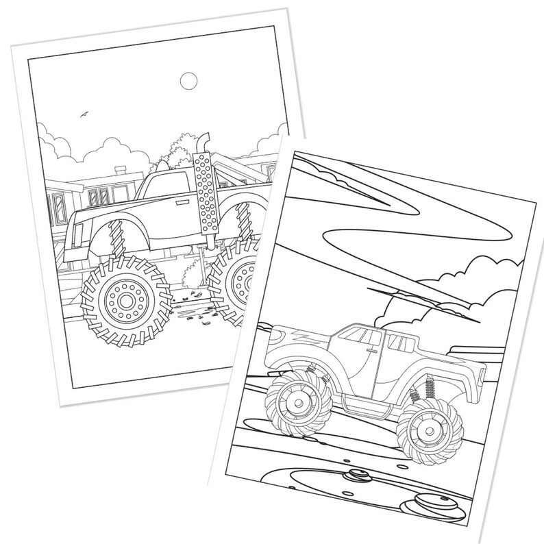Monster Truck Pages for Kids | Printable Coloring Book | Fun Art ...