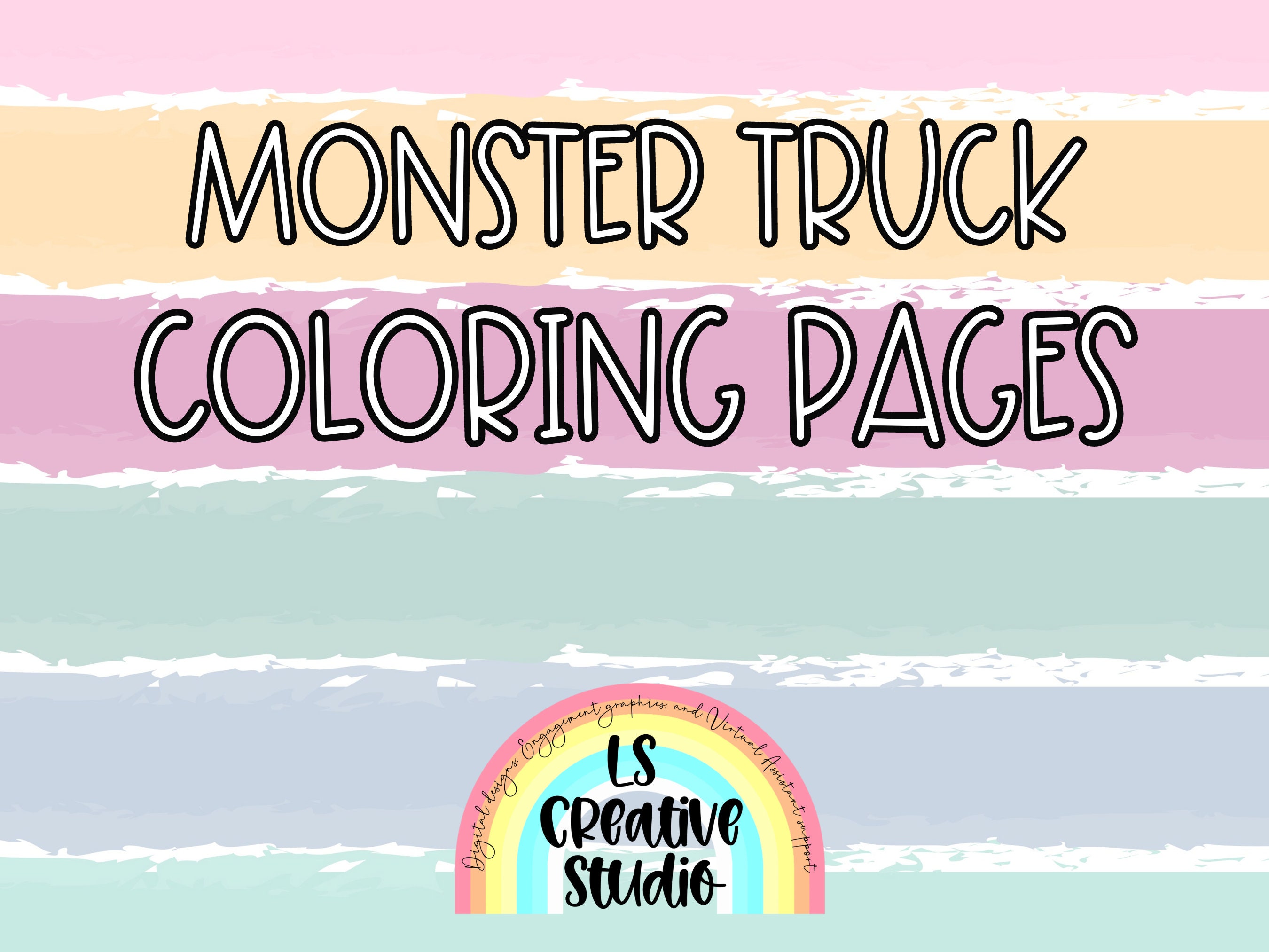 Monster Truck Pages for Kids | Printable Coloring Book | Fun Art ...