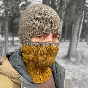 Convertible Knit Balaclava Hat Pattern: 2-in-1 Beanie Ski Mask (PDF ...