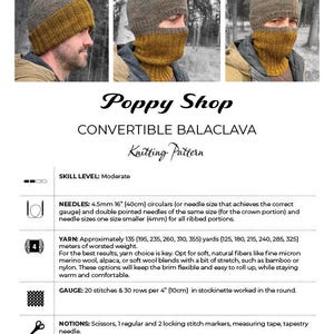 Convertible Knit Balaclava Hat Pattern: 2-in-1 Beanie Ski Mask (PDF ...