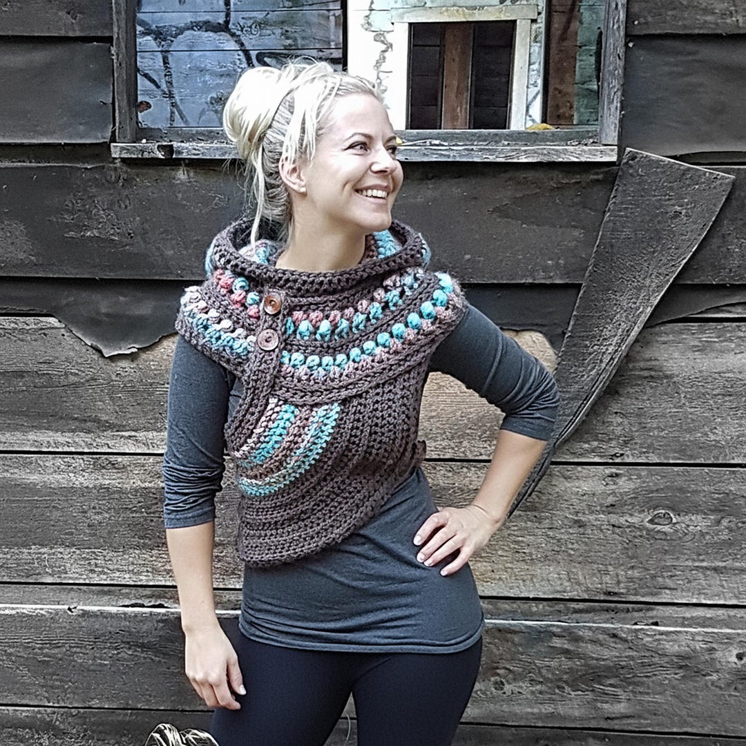 Crochet Hooded Vest Pattern: Asymmetrical Cross-body Design With ...