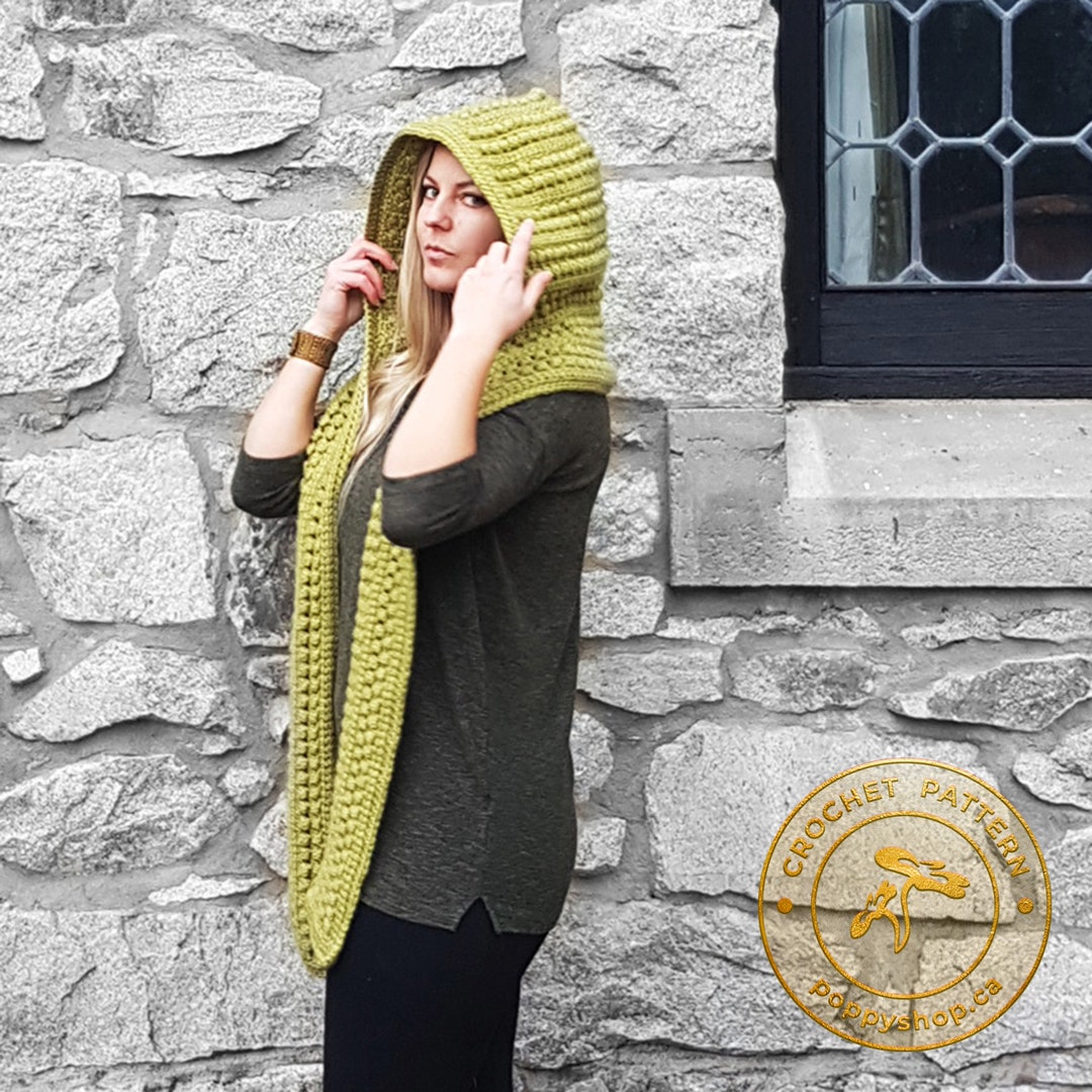 Hooded Scarf Crochet Pattern | Scoodie Pattern - Etsy