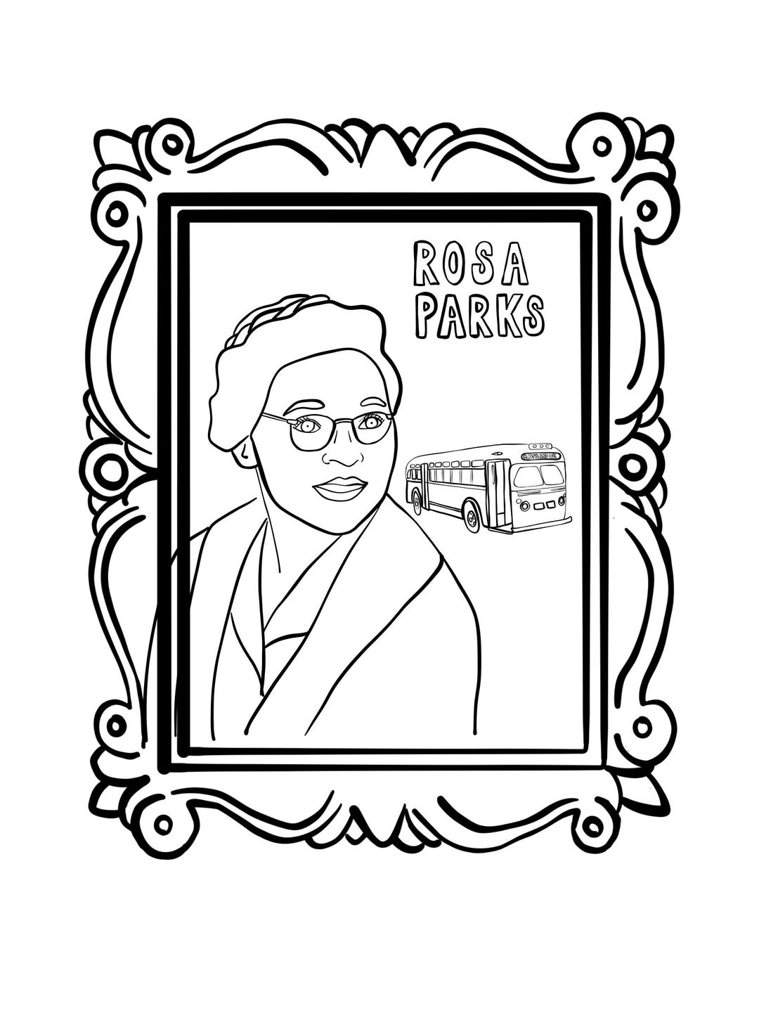 Rosa Parks - Coloring Page for Kids - Etsy