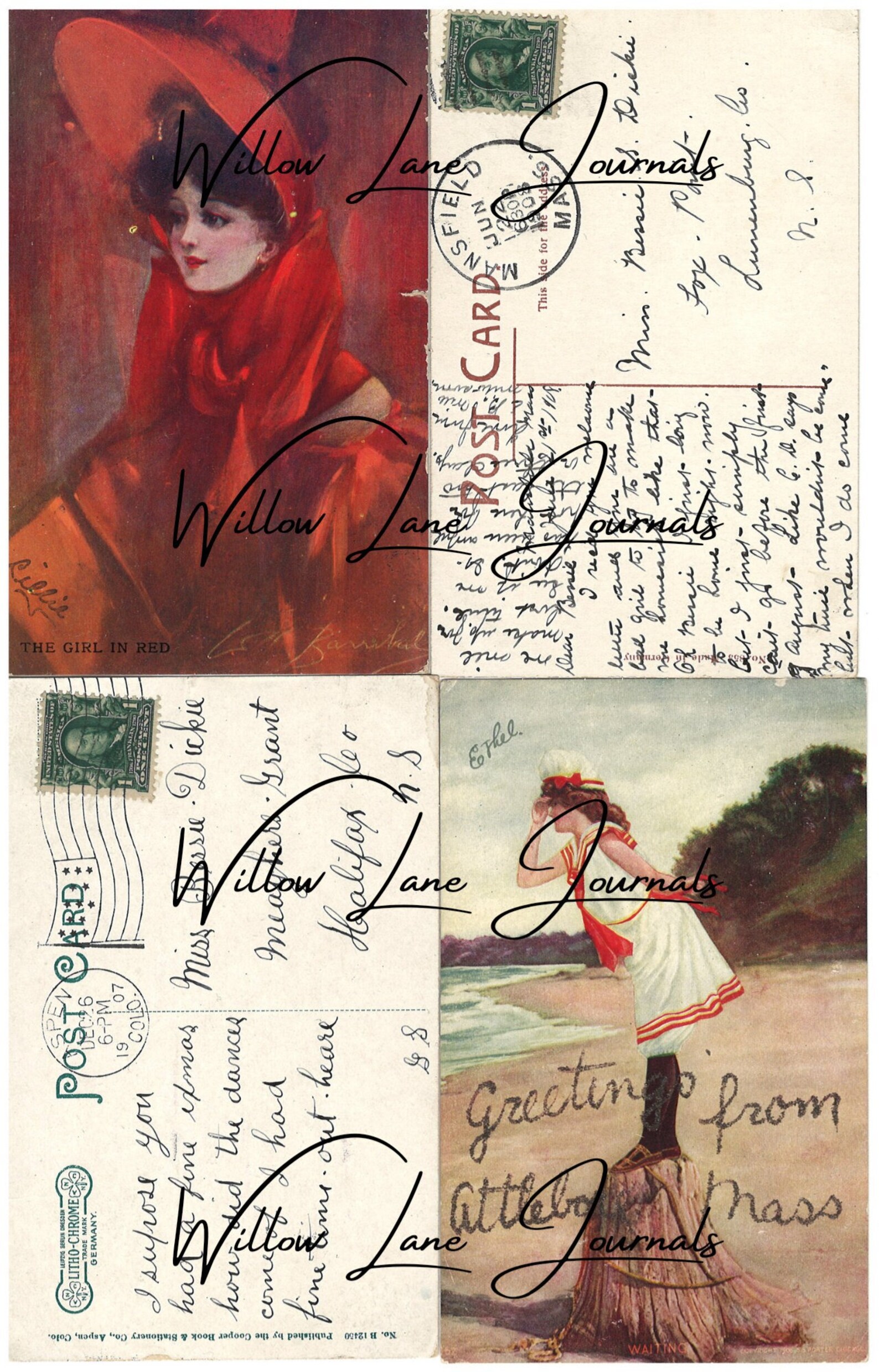 Antique / Vintage Postcards Digitals (early 1900's) - Etsy