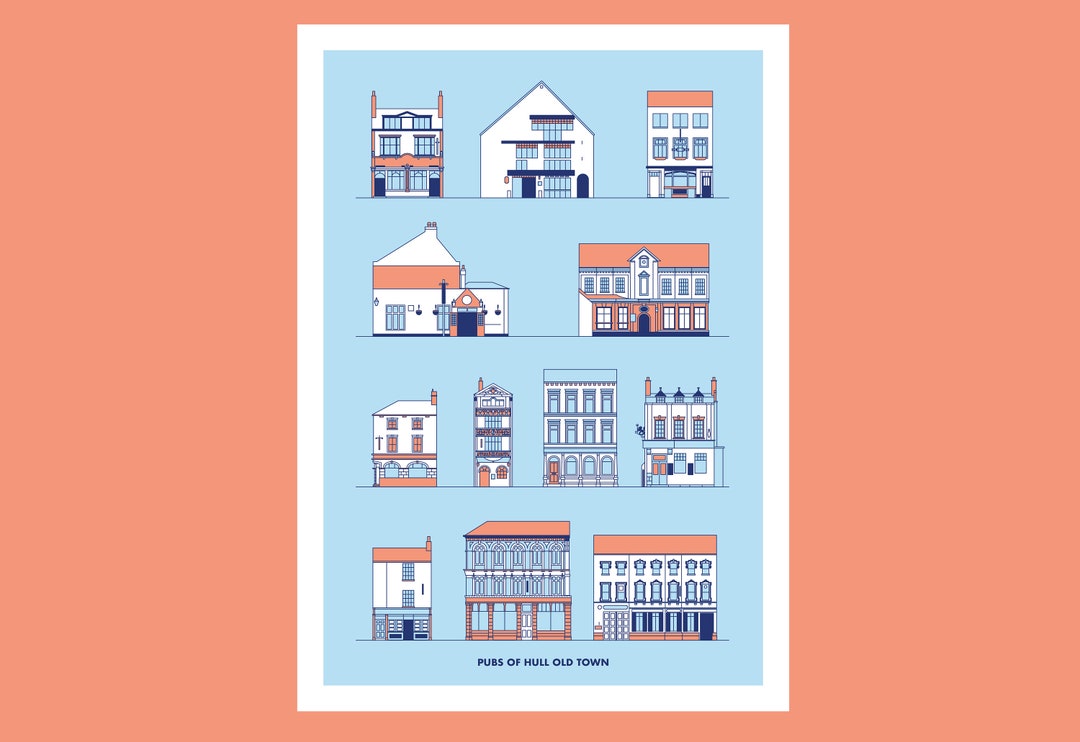 Pubs of Hull Old Town Art Print - Kingston Upon Hull Wall Art - Etsy