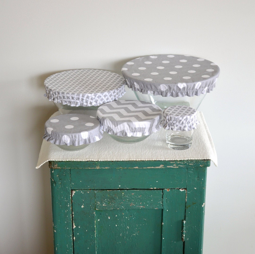 Cotton Dish Covers, Set of Reusable Cloth Bowl Covers, Breathable ...