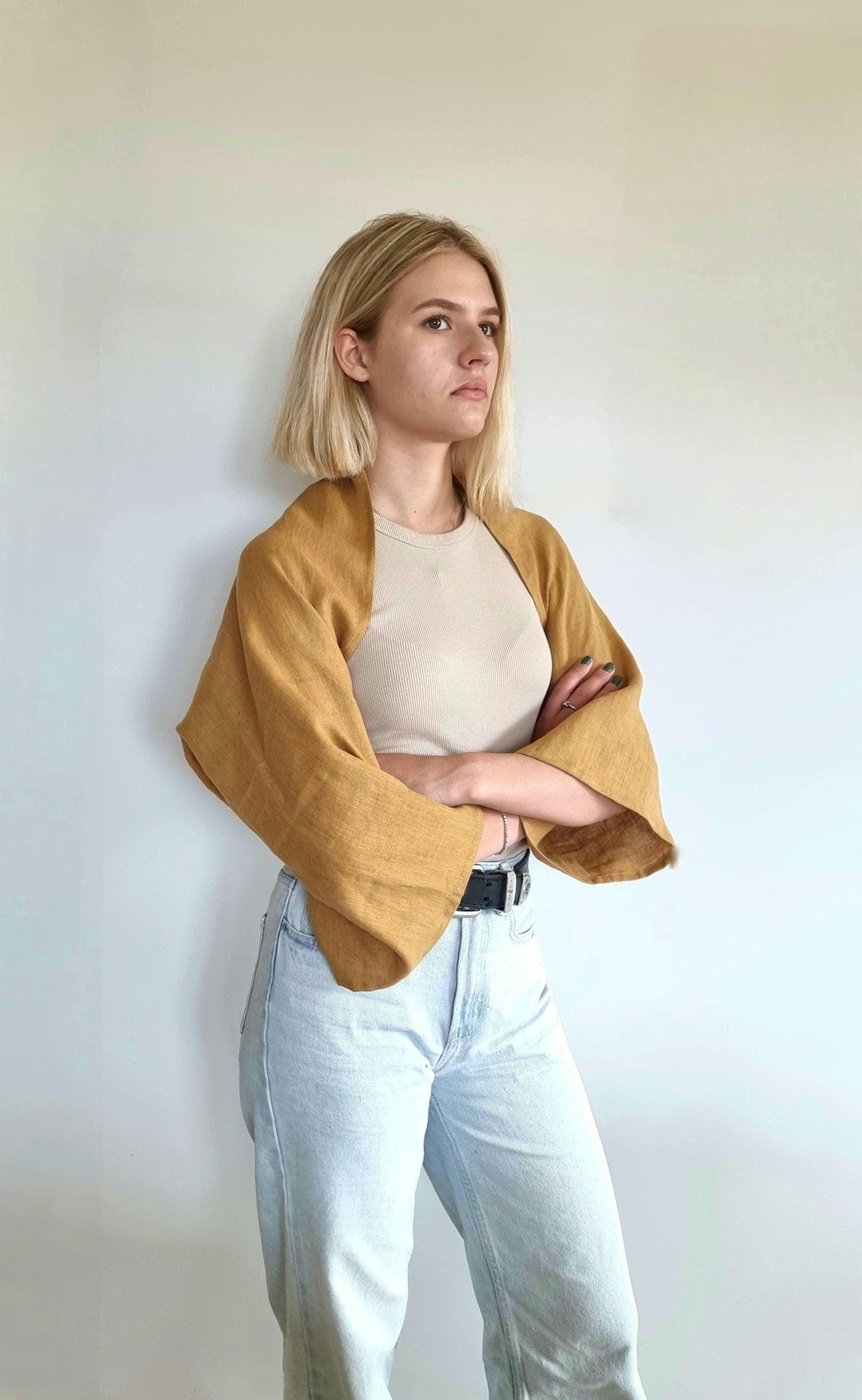 Linen Shrug, Linen Bolero, Linen Bolero Sleeves, Wedding Shrug, Summer ...