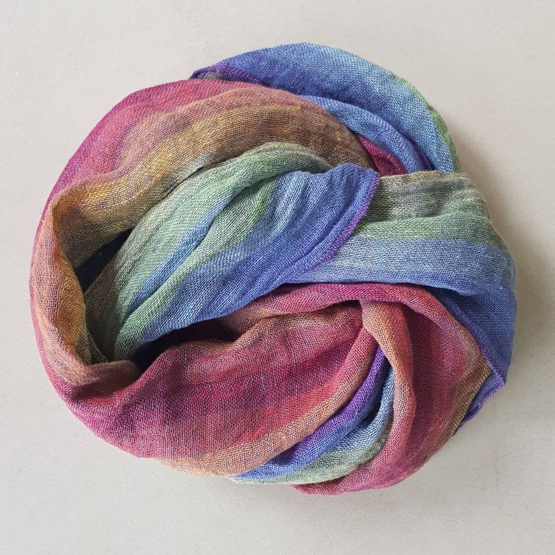 Rainbow Colour Scarf - Etsy