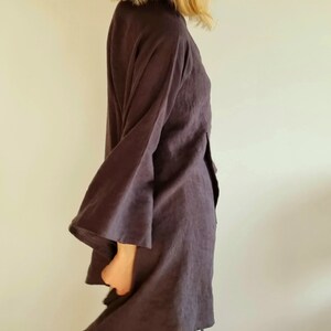 Linen Cloak, Linen Mantle, Linen Poncho, Turtleneck Cape, Linen Shawl ...