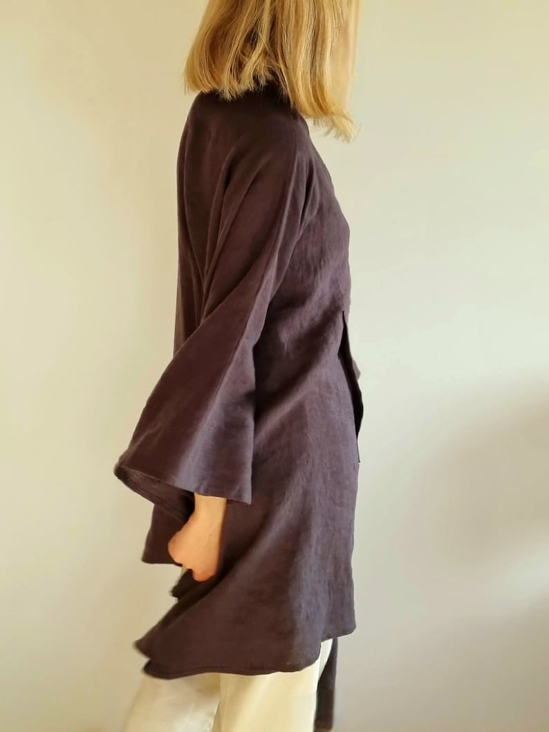 Linen Cloak, Linen Mantle, Linen Poncho, Turtleneck Cape, Linen Shawl ...