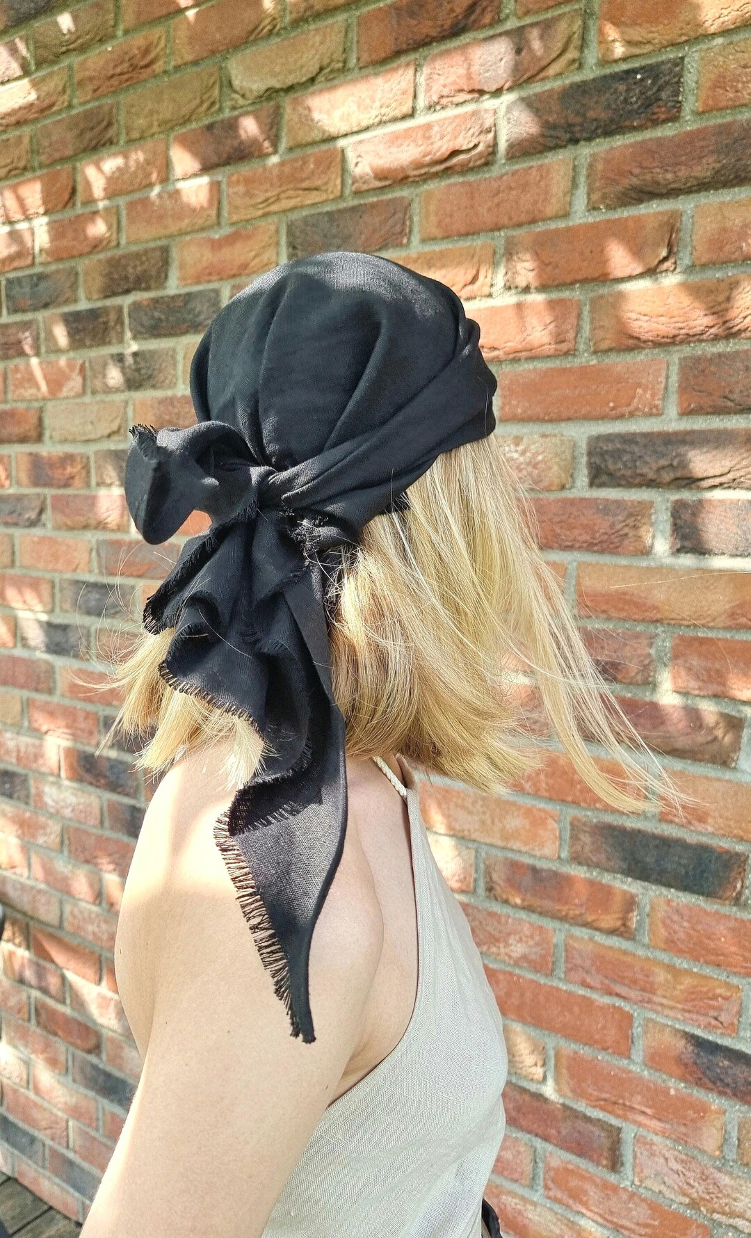 Linen Kerchief, Triangle Linen Bandana, Men, Women Bandana, Linen ...