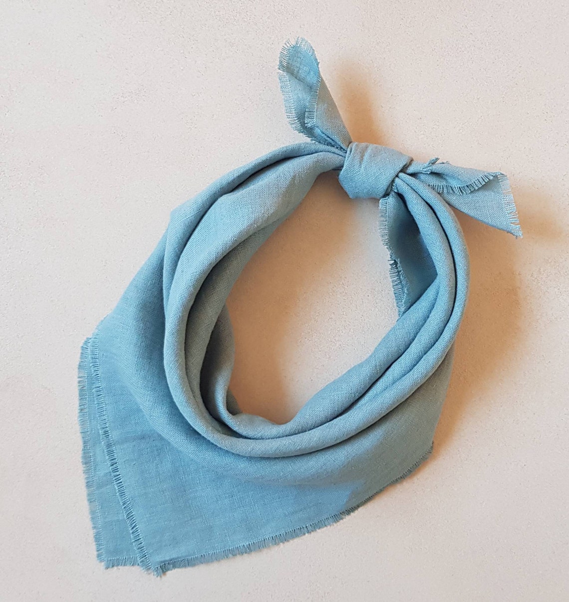 Linen Bandana, Men, Women Bandana, Dark Green Linen Neckerchief, Brown ...