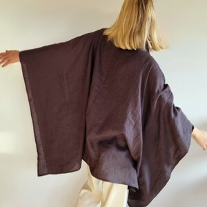 Linen Cloak, Linen Mantle, Linen Poncho, Turtleneck Cape, Linen Shawl ...