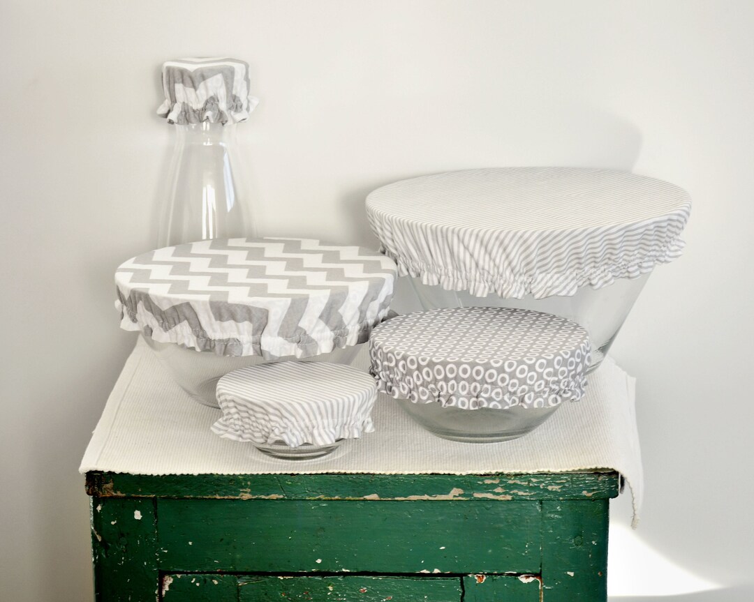 Cloth Dish Covers, Set of Reusable Fabric Bowl Covers, Kombucha Jar ...