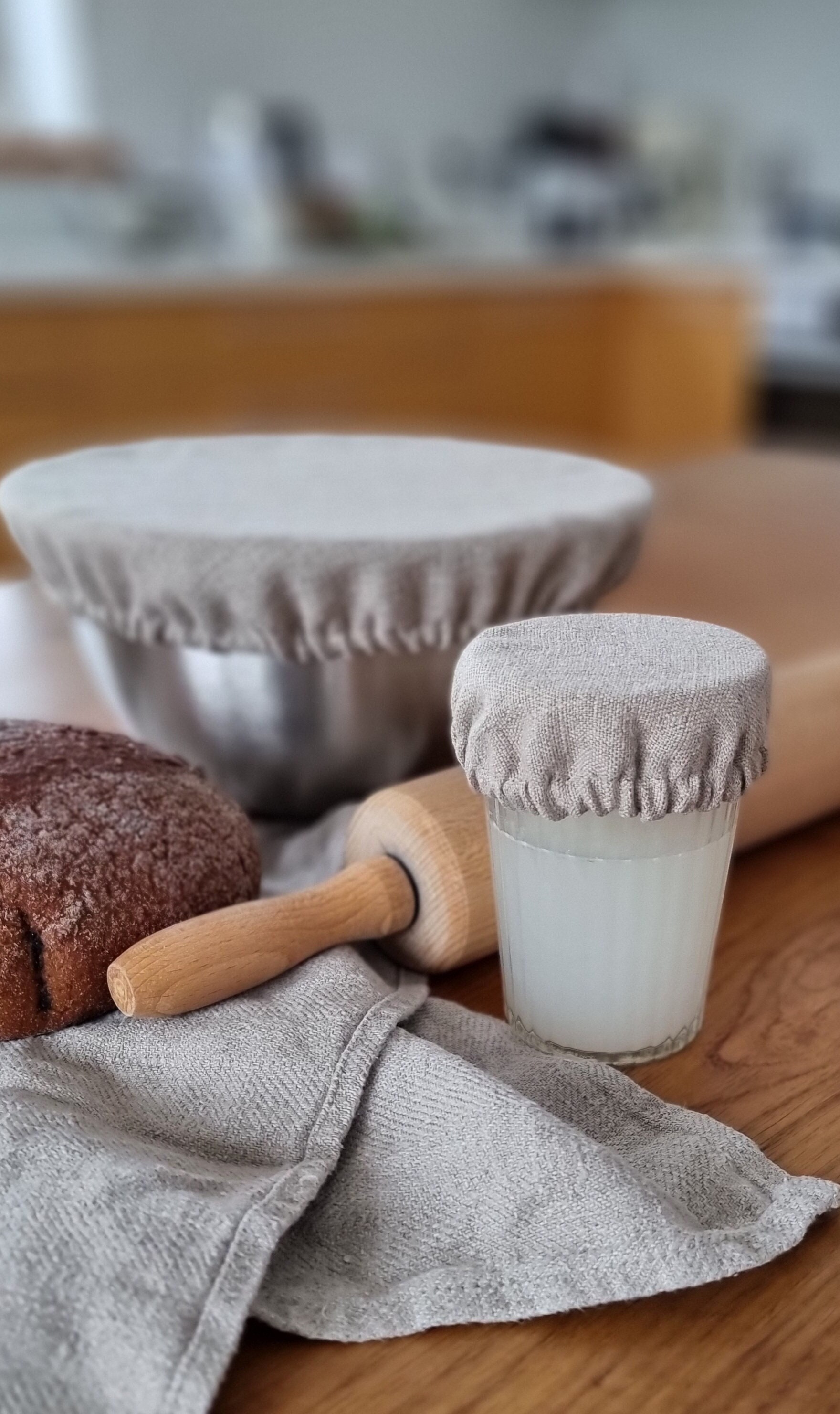 Linen Bowl Covers, Fabric Bowl Covers, Kombucha Jar Cover, Mixer Bowl ...
