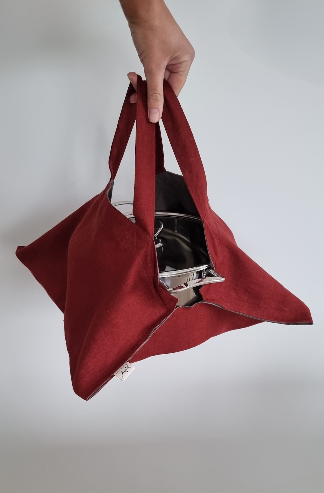 Linen Pie Bag, Casserole Tote Bag, Plate Carrier Bag, Cake Carrying Bag ...