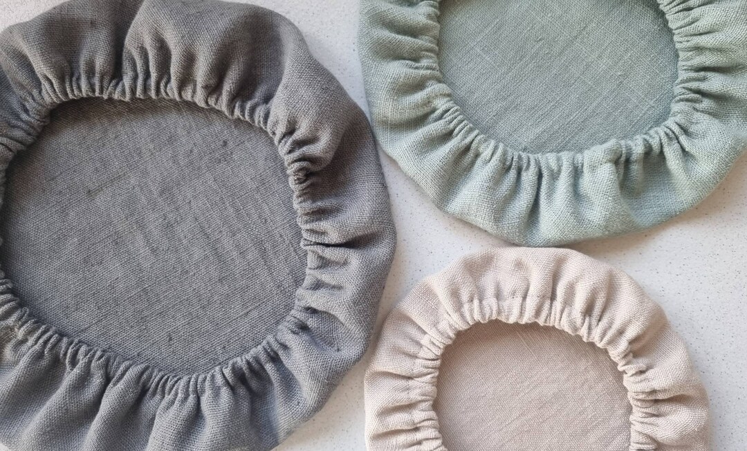 Linen Bowl Covers, Reusable Dish Covers, Washable Linen Bowls, Kombucha ...