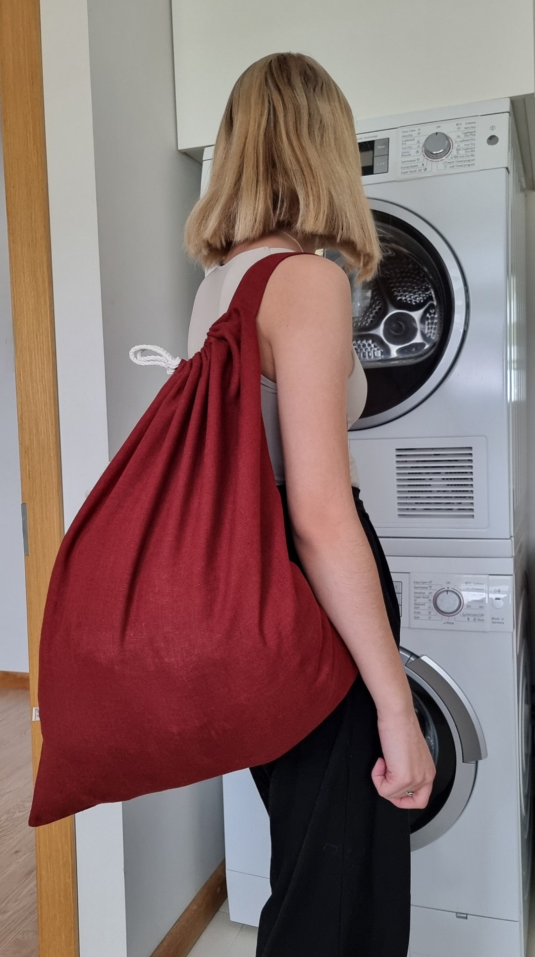 Linen Laundry Bag, Large Laundry Bag, Travel Laundry Bag, Laundry Bag ...