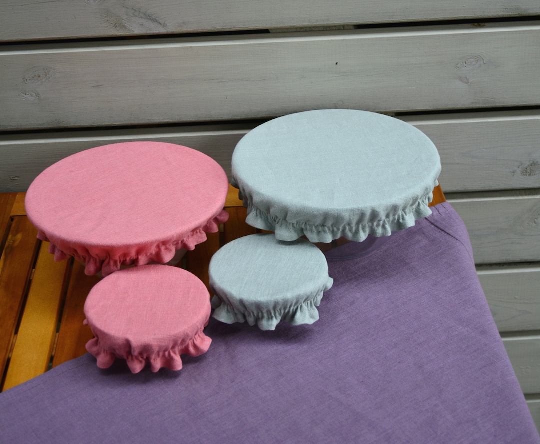 Linen Bowl Covers, Reusable Bowl Covers, Reusable Washable Linen Bowl ...