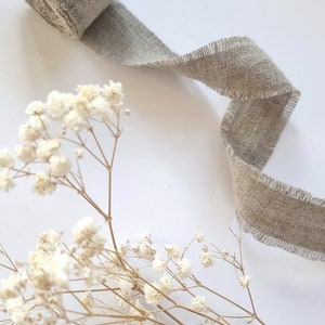 Linen Ribbon, Hand Frayed Edge Ribbon, 1" Ribbon With Fringe, Linen ...