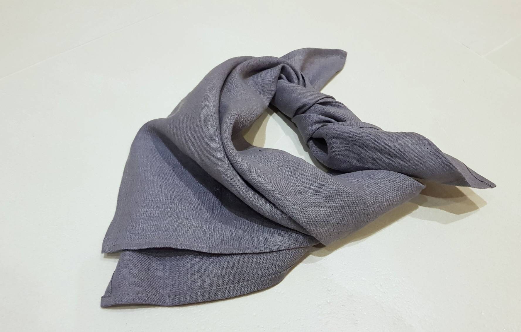 Soft Linen Bandana Square Scarf Mens Womens Linen Bandana | Etsy