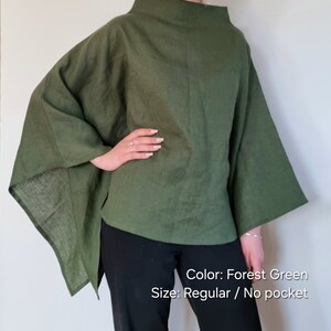 Linen Cloak, Linen Mantle, Linen Poncho, Turtleneck Cape, Linen Shawl ...