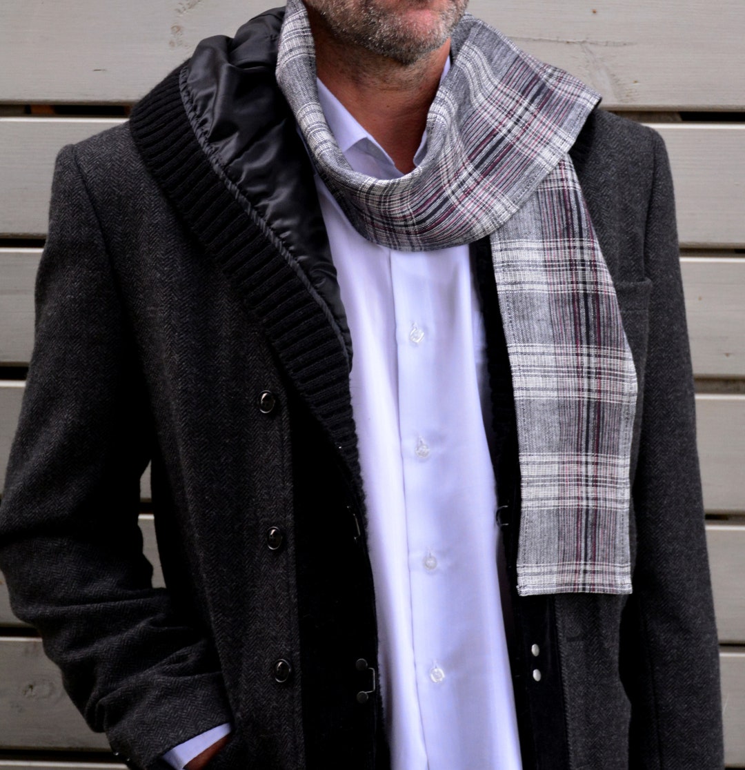 Men's Formal Scarf, Softened Linen Man Scarf, Official Plaid Tartan ...