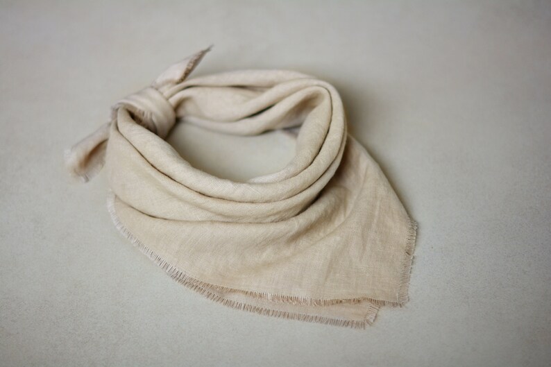 Linen Bandana Square Linen Scarf Men Women Bandana Brown - Etsy