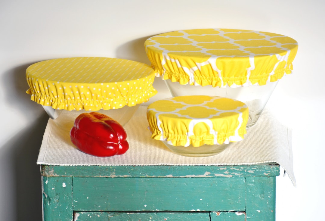 Cloth Dish Covers, Set of Reusable Fabric Bowl Covers, Kombucha Jar ...