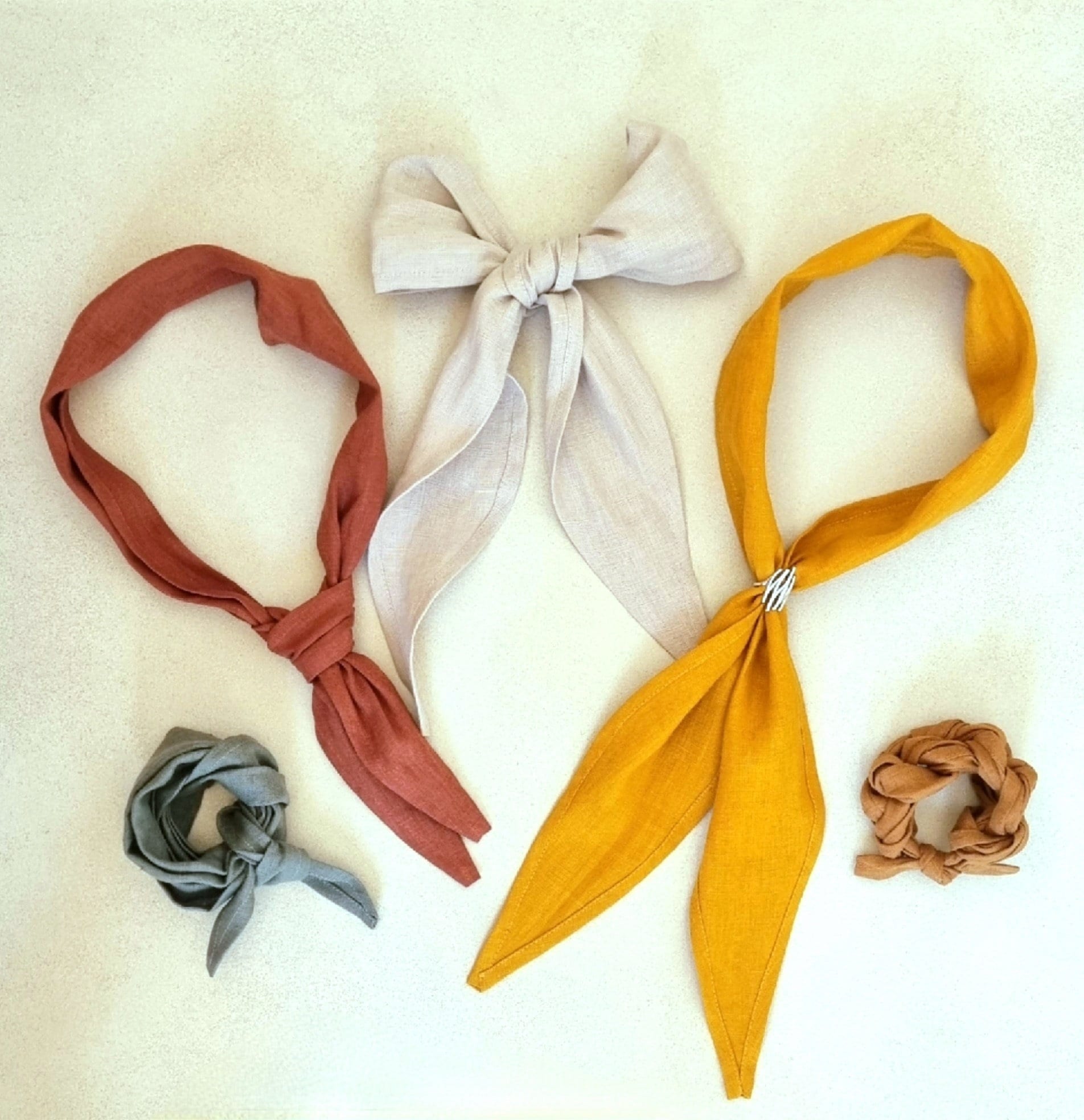 Linen Neckband Linen Headband Linen Skinny Scarf Hair - Etsy