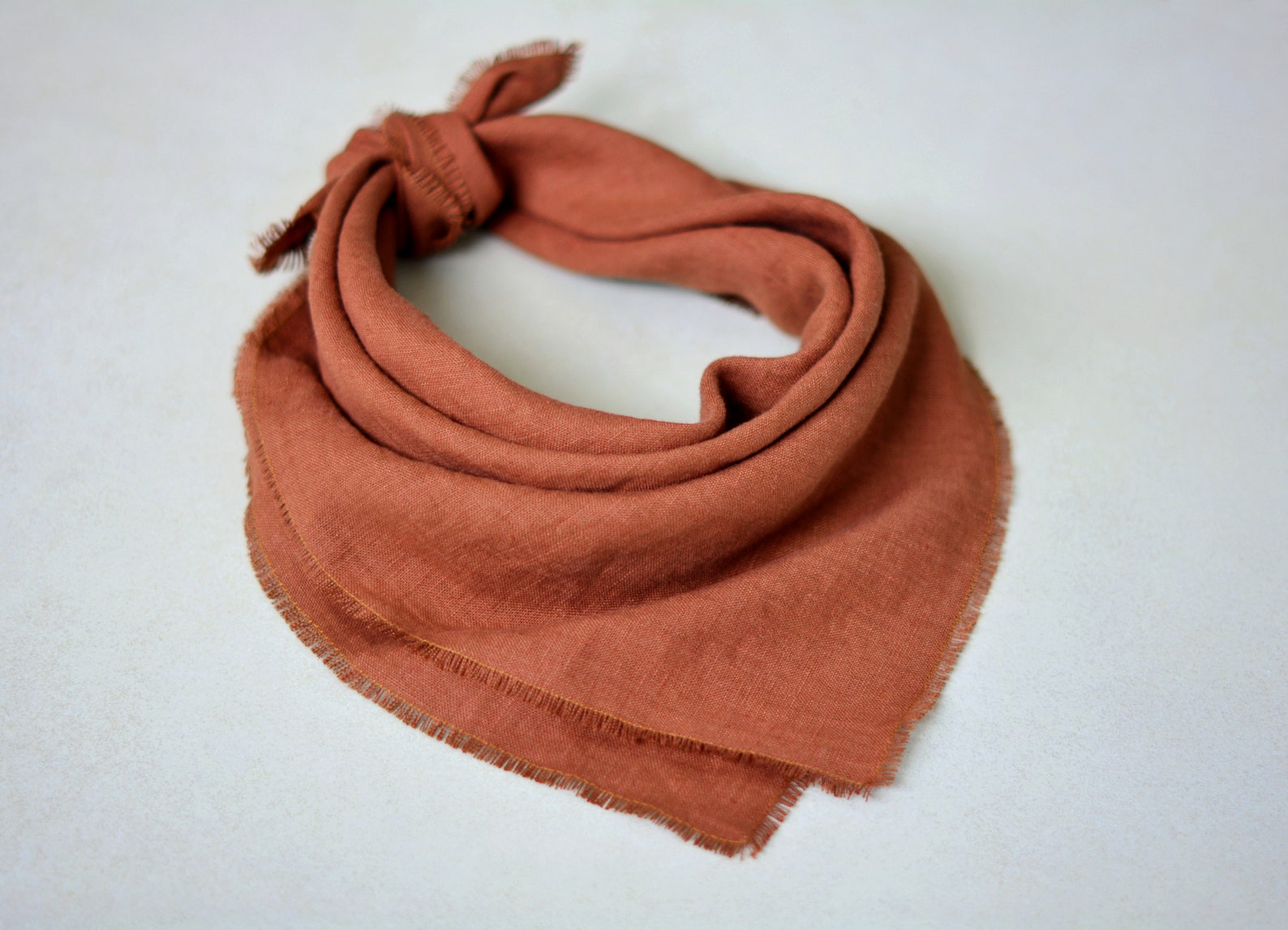 Linen Bandana Square Linen Scarf Men Women Bandana Brown - Etsy
