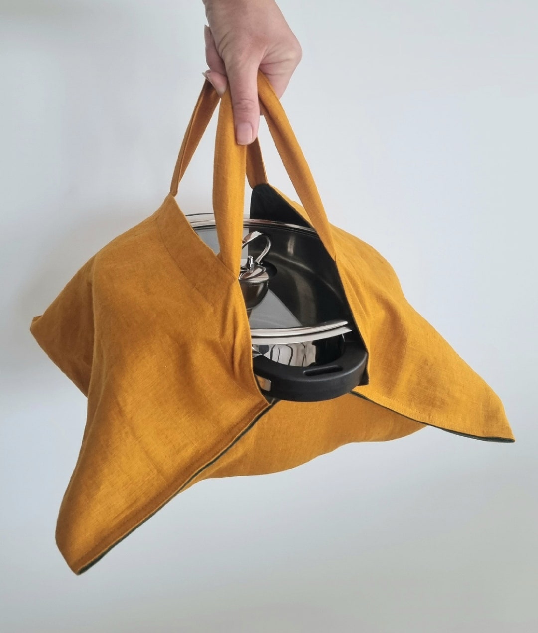 Linen Pie Bag, Casserole Tote Bag, Plate Carrier Bag, Cake Carrying Bag ...