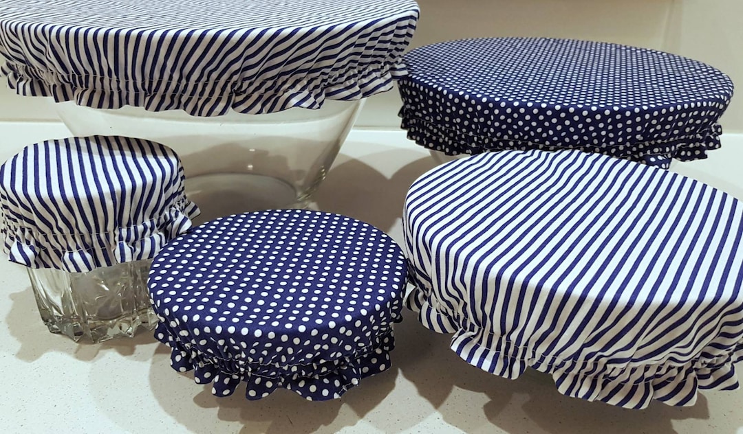 Cloth Dish Covers, Set of Reusable Fabric Bowl Covers, Kombucha Jar ...