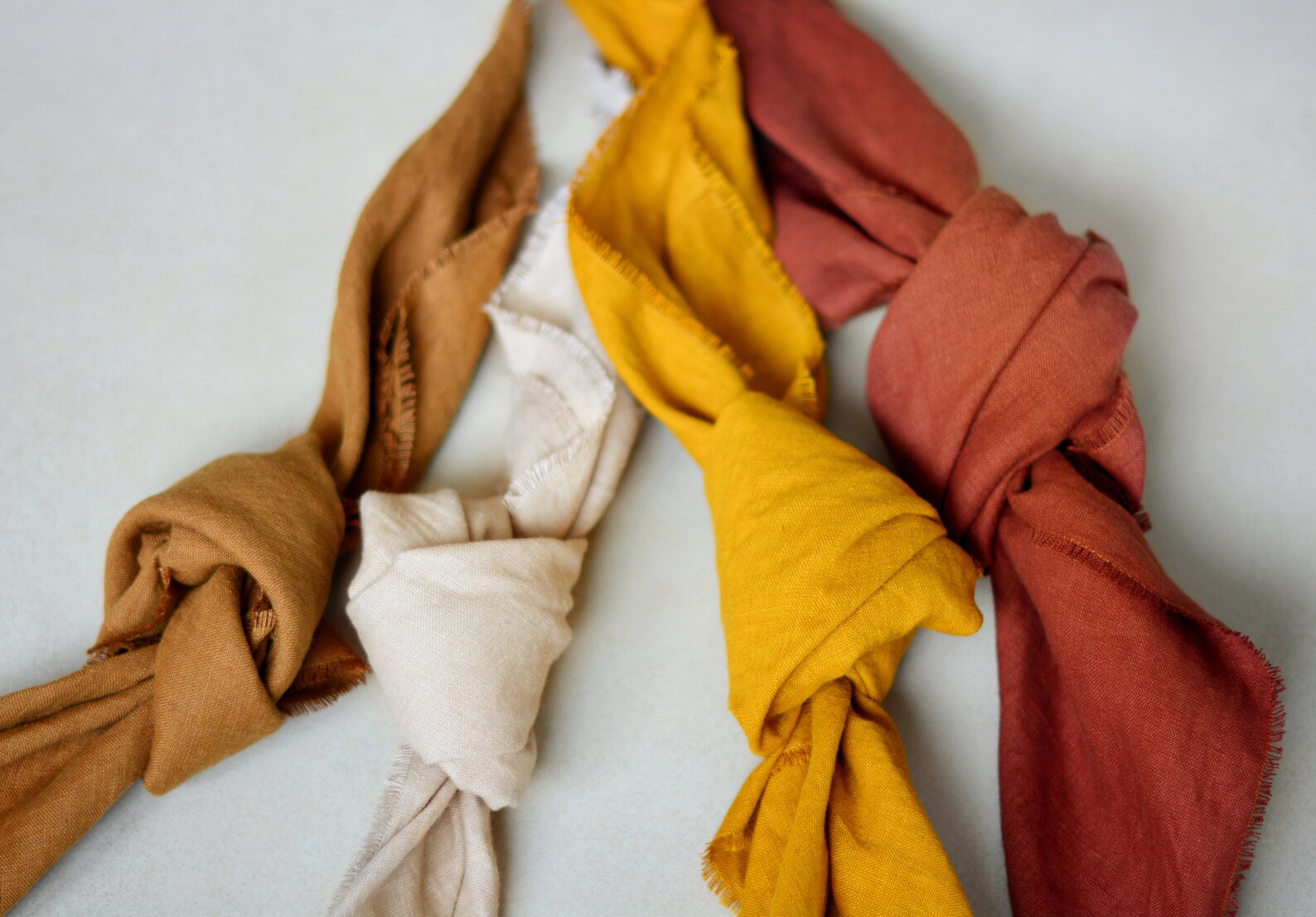 Linen Bandana Square Linen Scarf Men Women Bandana Brown - Etsy