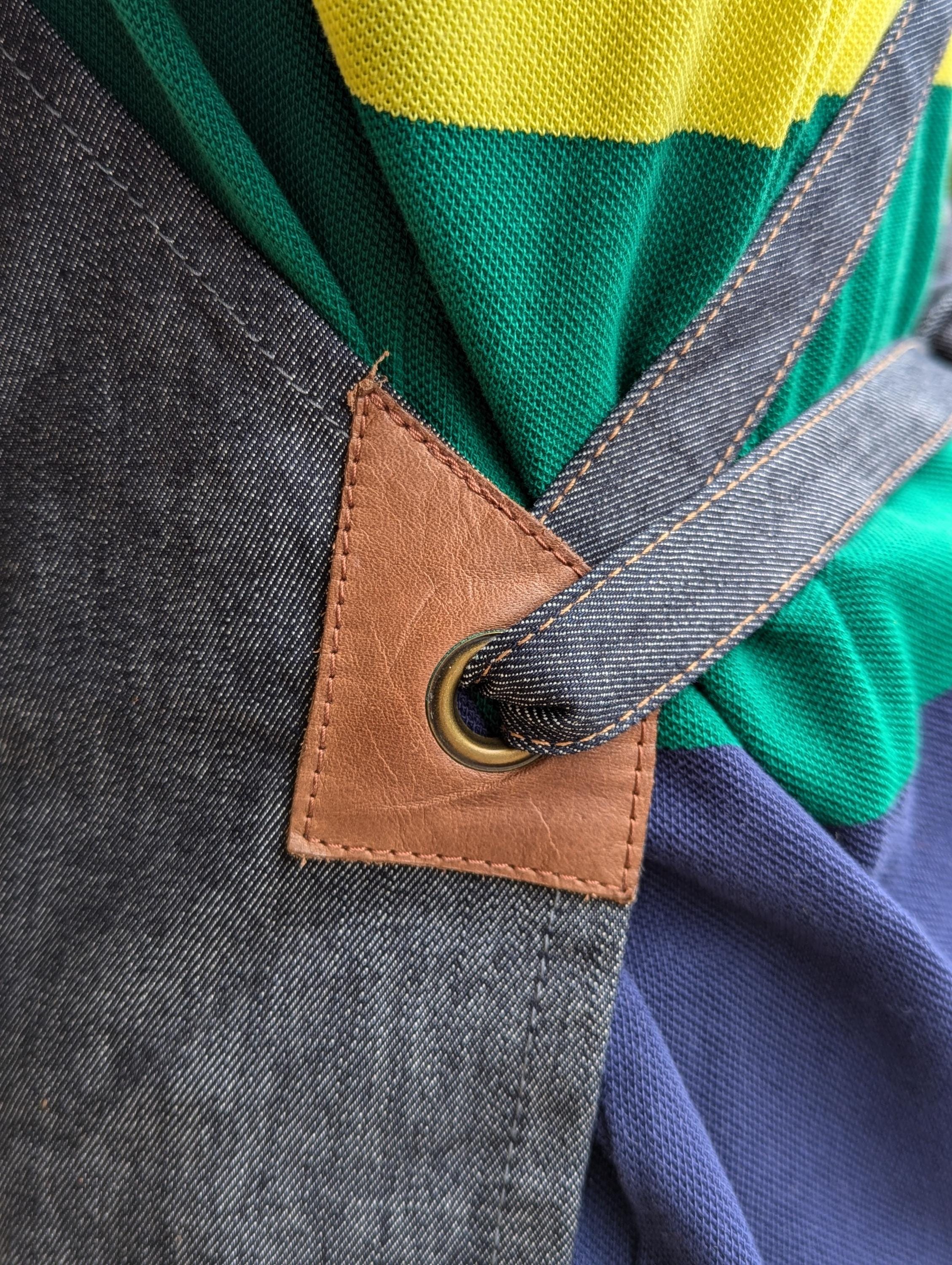 Apron for Baristas in Dark Blue Denim With Leather for Artists Like ...