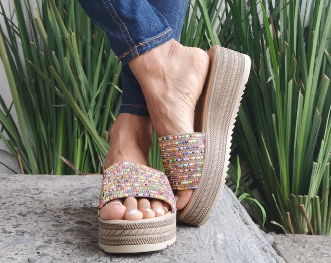 Colored Sandal ~ Huarache Sandal ~ All Sizes - Mexican Style ~ Colorful ...