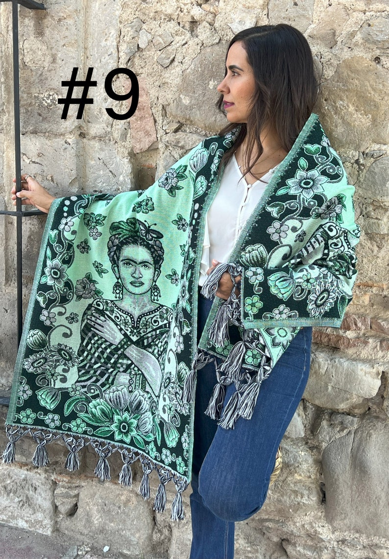 Oaxaca Mexican Rebozo Shawl: Frida Kahlo Design, Extra Long - Etsy