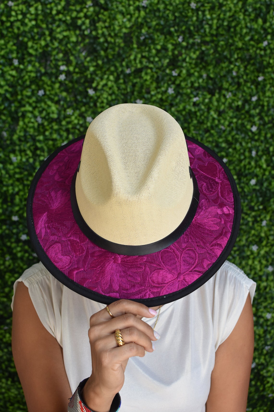 Flower Embroidered Hat Mexican Artisan Hat Womens Hat - Etsy