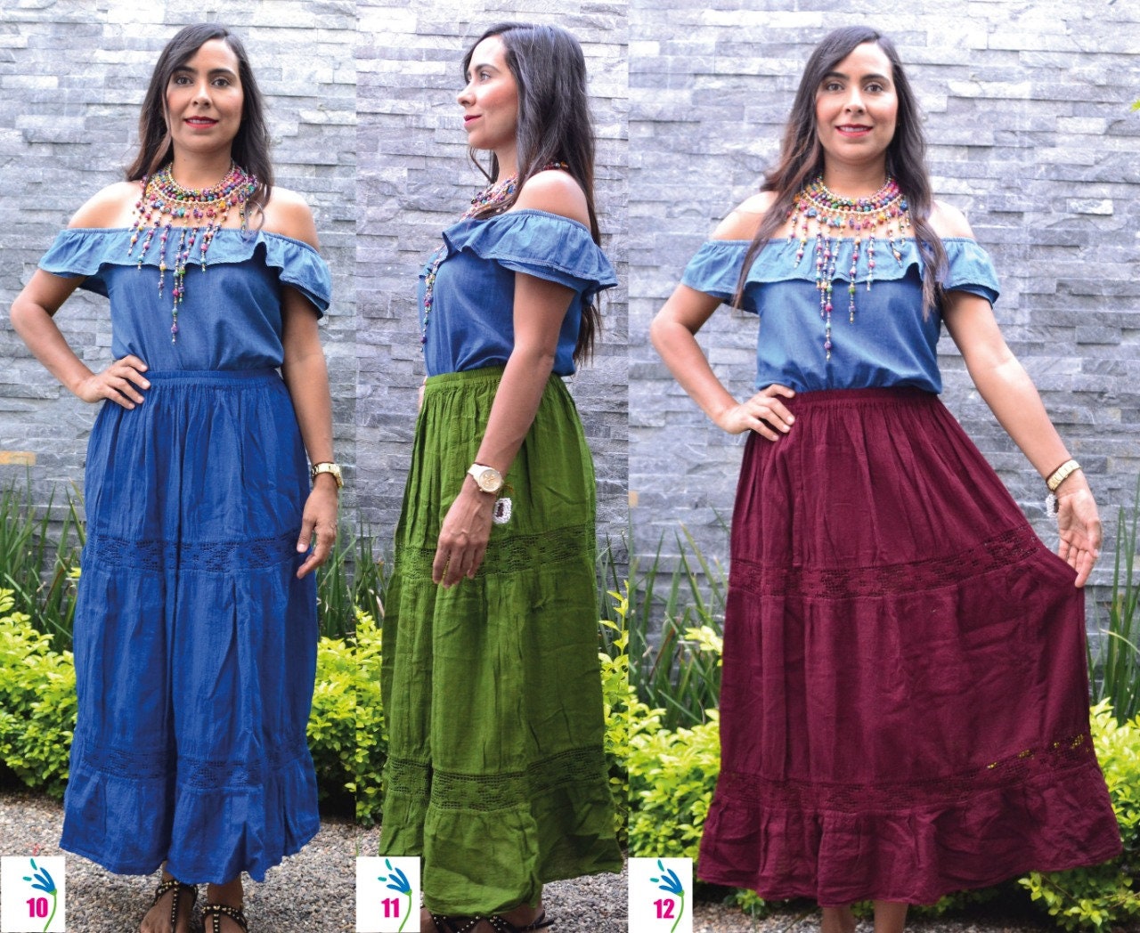 Mexican Skirts Falda Folklorico Skirts Colorful Skirt - Etsy UK