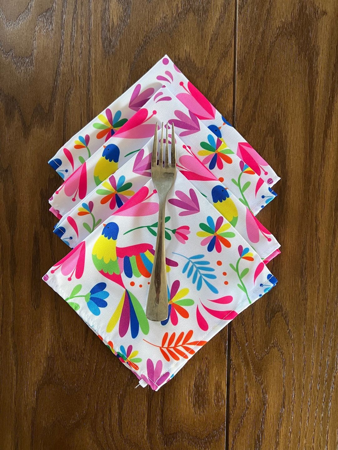Table Napkin for Dinner or Cocktail Mexican Otomi Figures, Sublimated ...
