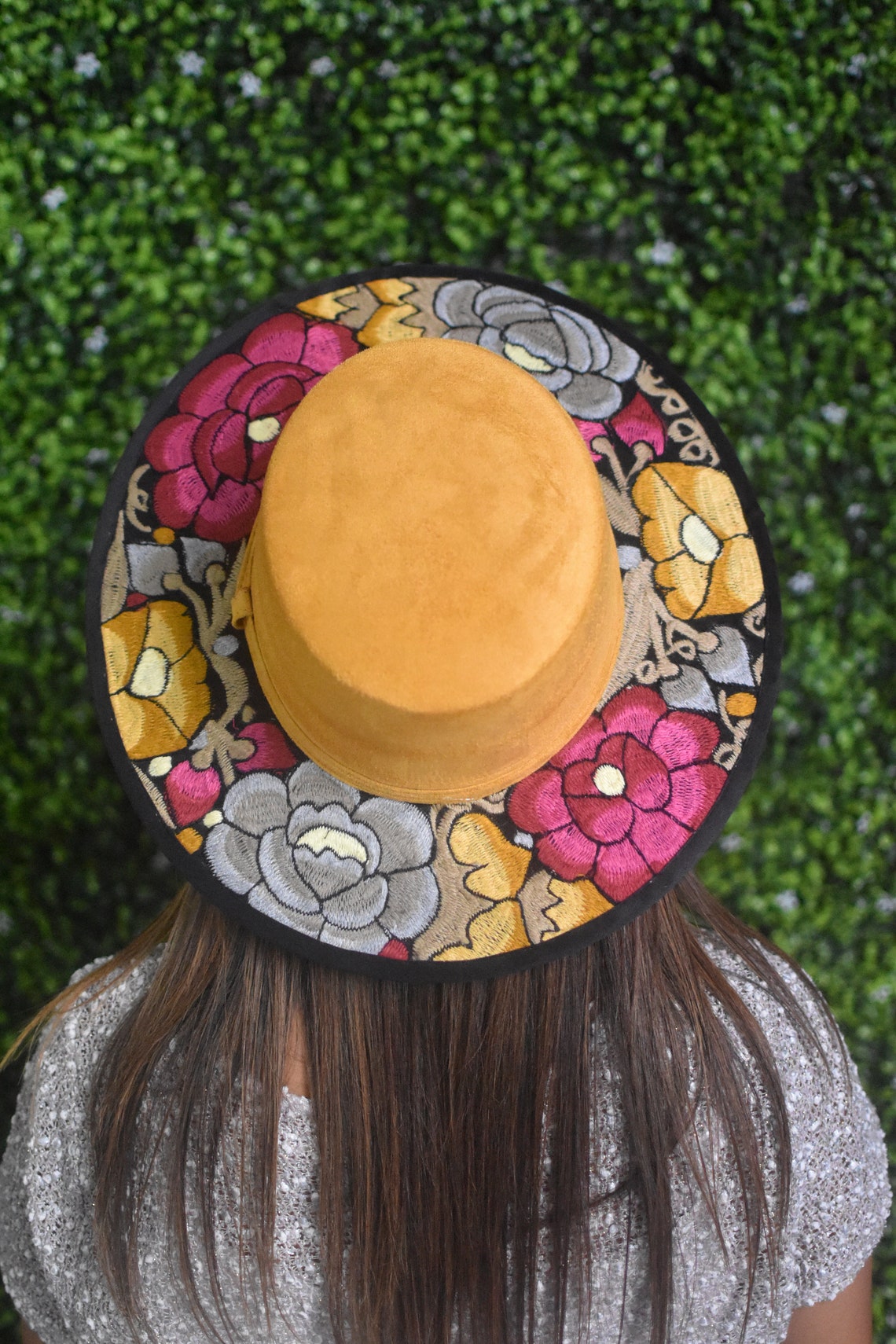 Flower Embroidered Hat Mexican Artisan Hat Womens Hat - Etsy