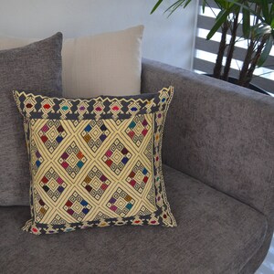 Mexican Embroidered Pillow Colorful Handmade Pillow Throw Pillow Pillow ...