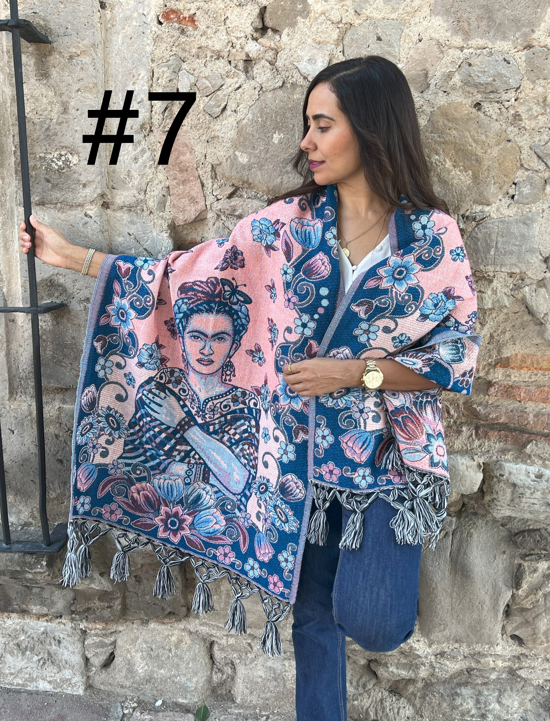 Oaxaca Mexican Rebozo Shawl: Frida Kahlo Design, Extra Long - Etsy