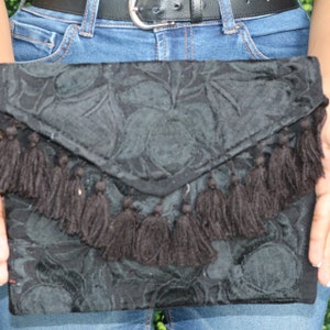 Huipil Purse Mexican Handbag Chiapas Clutch Zippered Pouch Flowered Bag ...