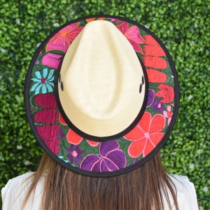 Flower Embroidered Hat Mexican Artisan Hat Womens Hat - Etsy