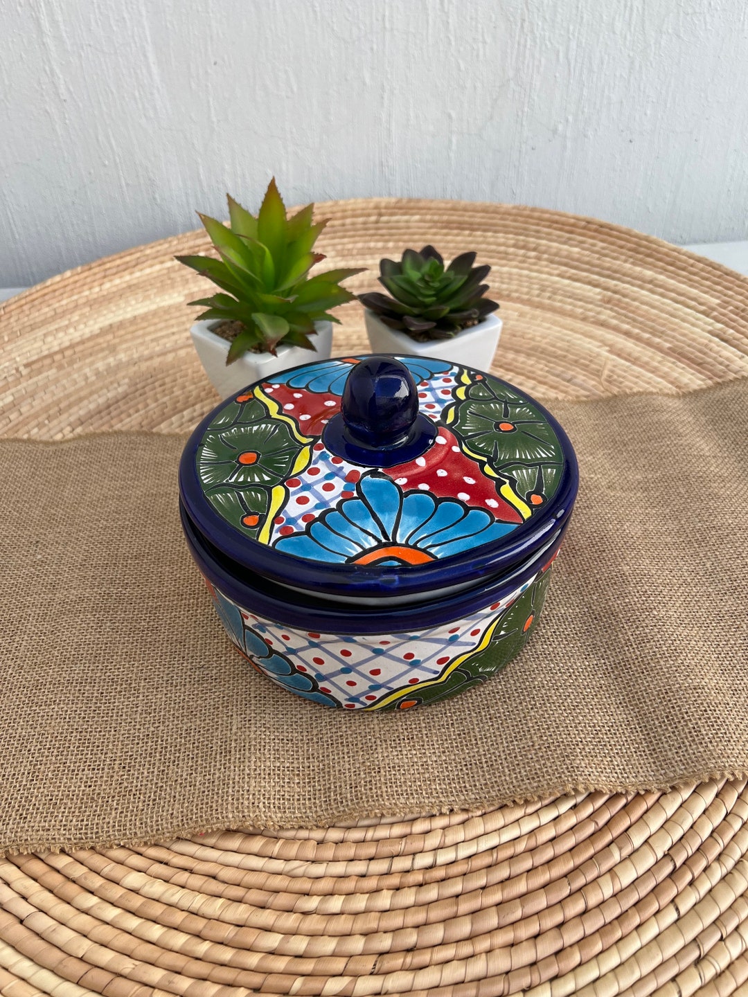 Traditional Talavera Pottery Hand Painted Ceramic Tortilla Warmer ...