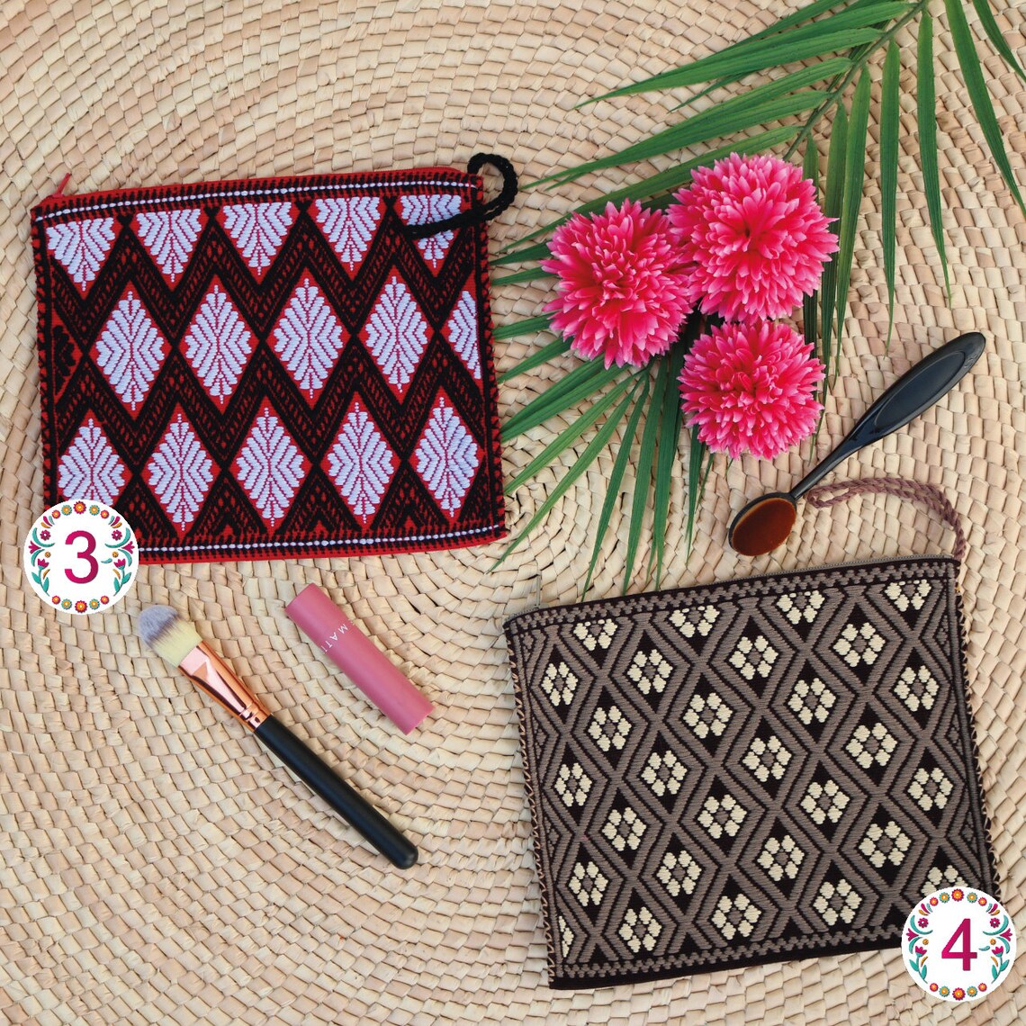 Cosmetic Loom Bag, Makeup Bag, Mexican Loom Bag, Bridesmaid Gift, Make ...