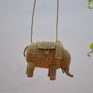 Woven Elephant Palm Bag, Palm Bag, Animal Shape, Palm Elephant, Mexican ...